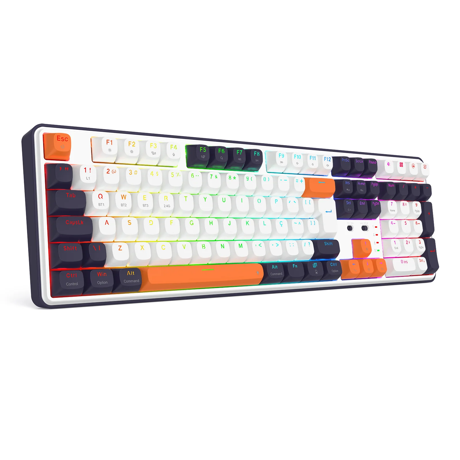 Teclado Gamer Mecânico Wireless Redragon Wyvern Pro, RGB, Switch Mint ...