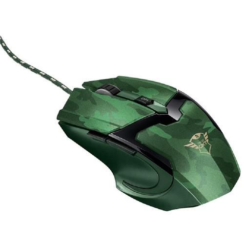 Mouse Gamer Trust GTX 101 GAV Camuflado Verde 4800DPI - Loja Zeus Games