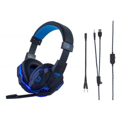 Headset Gamer Dex DF-81 p3 com LED azul - Loja Zeus Games