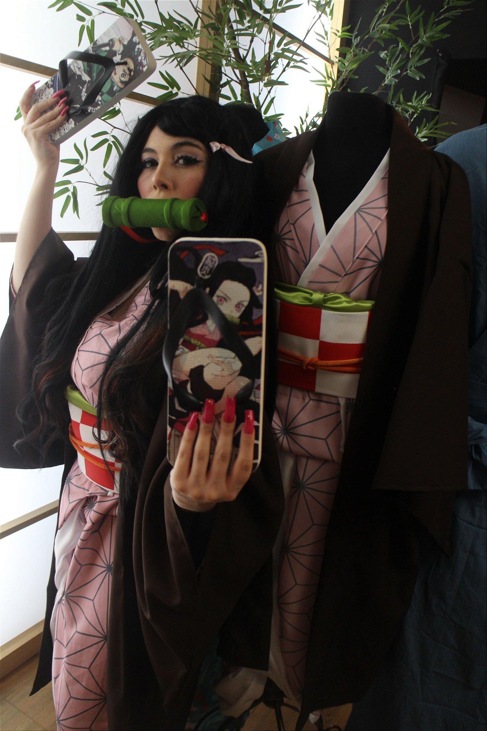 Obi Nezuko Kimetsu no Yaiba - Flor de Fogo Kimono