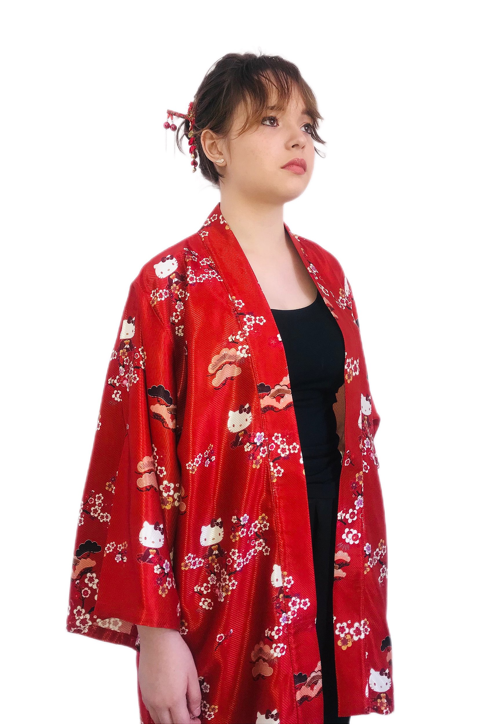 Happi Hello Kitty Vermelho - Flor de Fogo Kimono