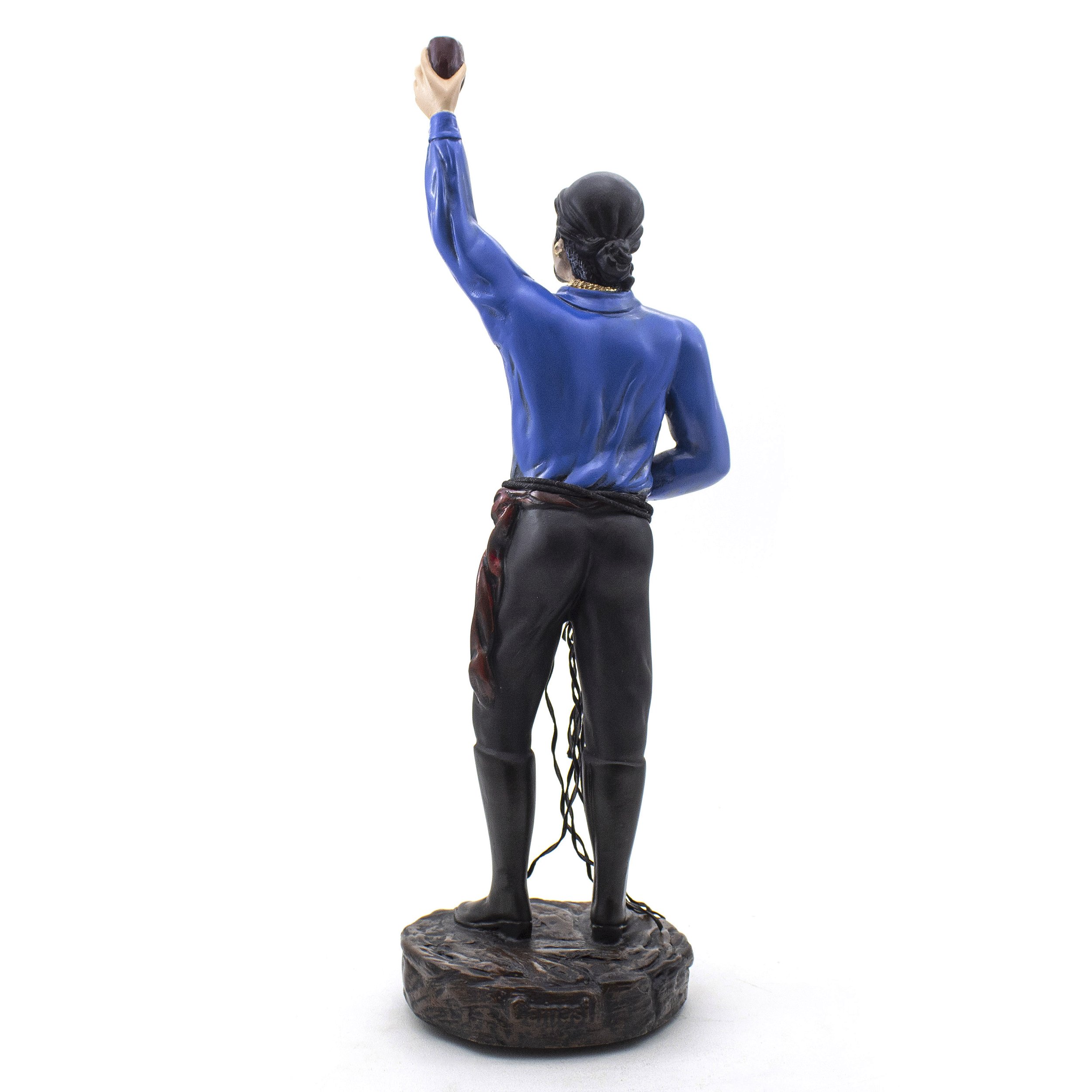 Kit Imagem Casal Cigano Luxo Azul Resina Médio - Amém decoração religiosa