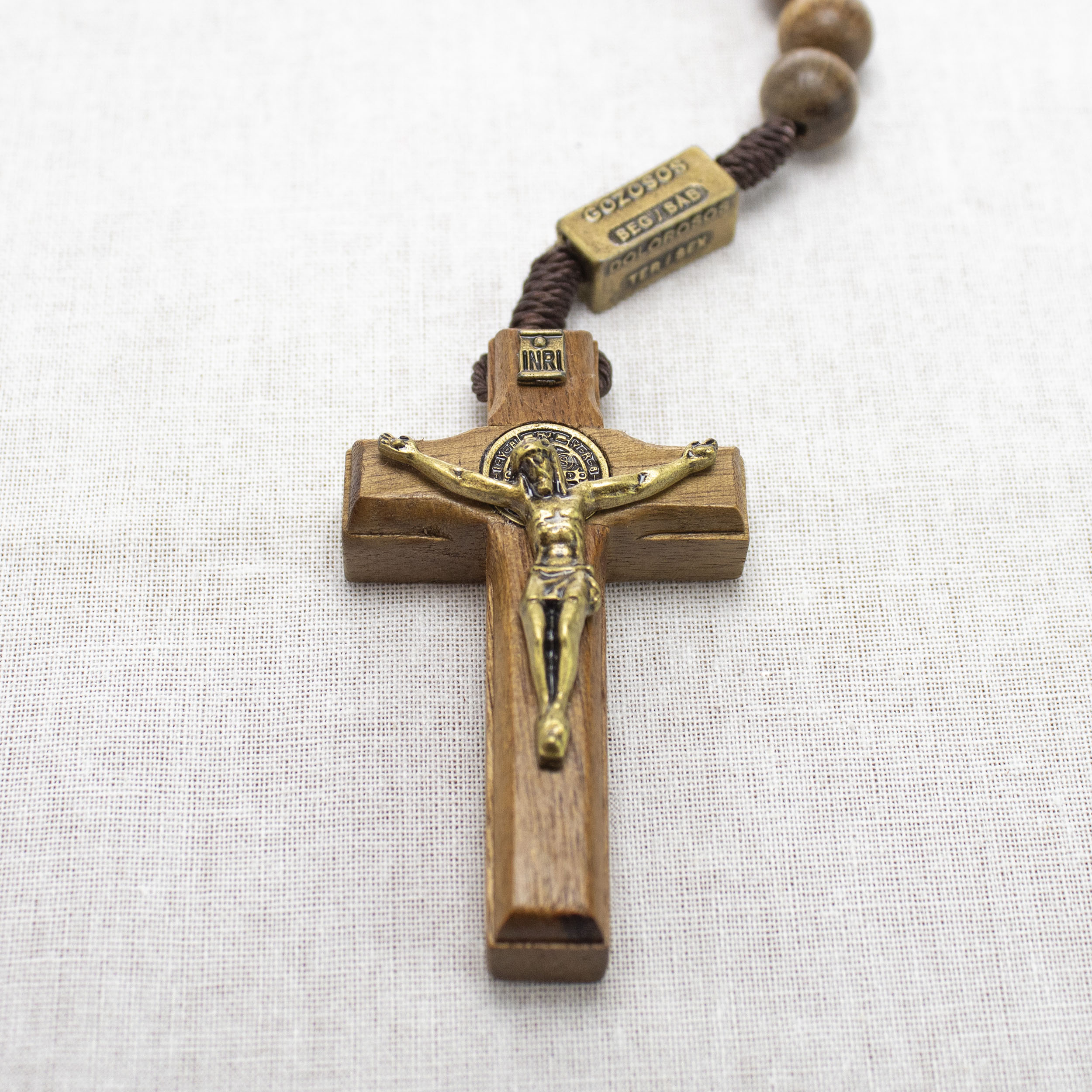 Terço Contemplação dos Mistérios Madeira 10mm - Amém decoração religiosa