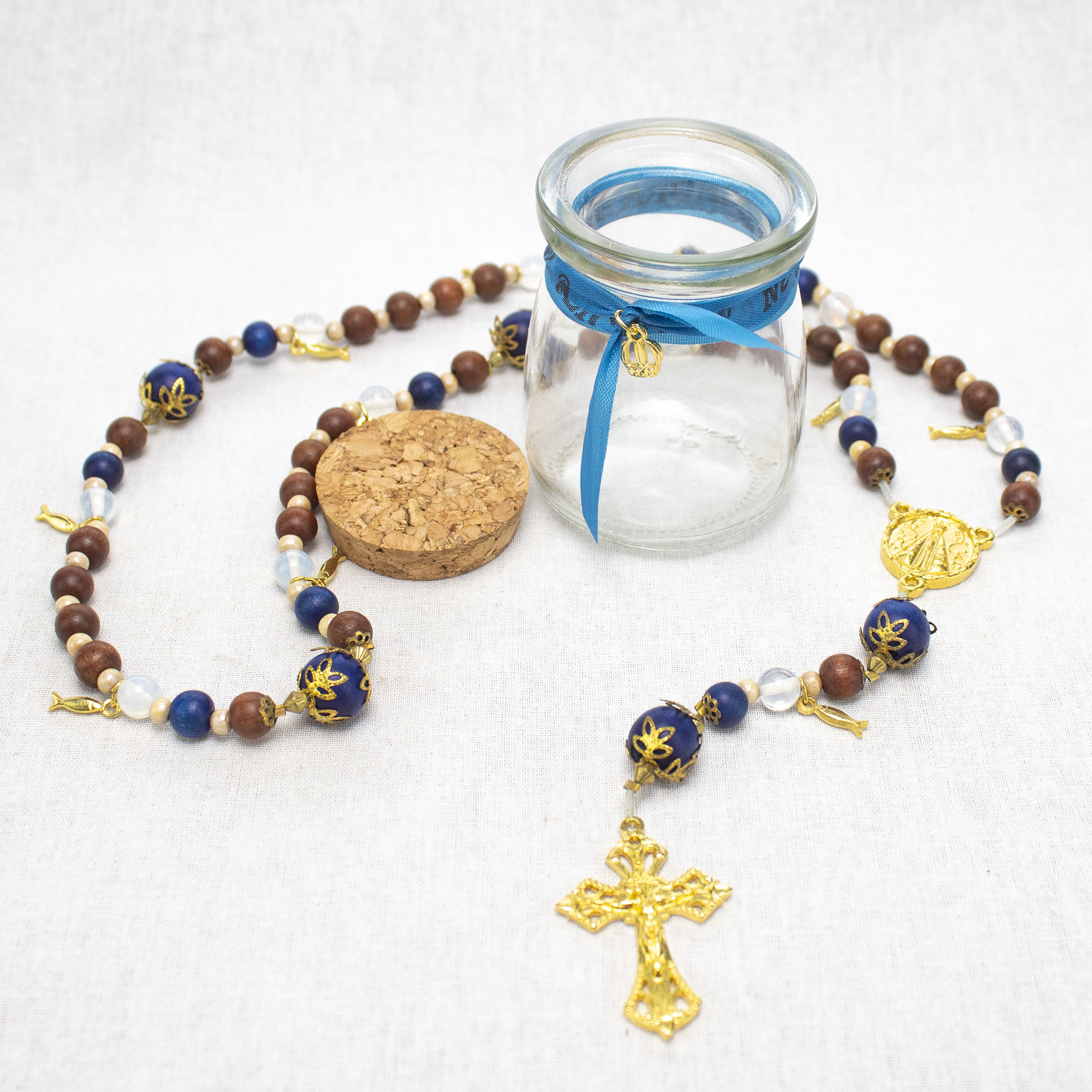 Terço Milagre da Pesca Nossa Senhora Aparecida Madeira 10mm - Amém ...