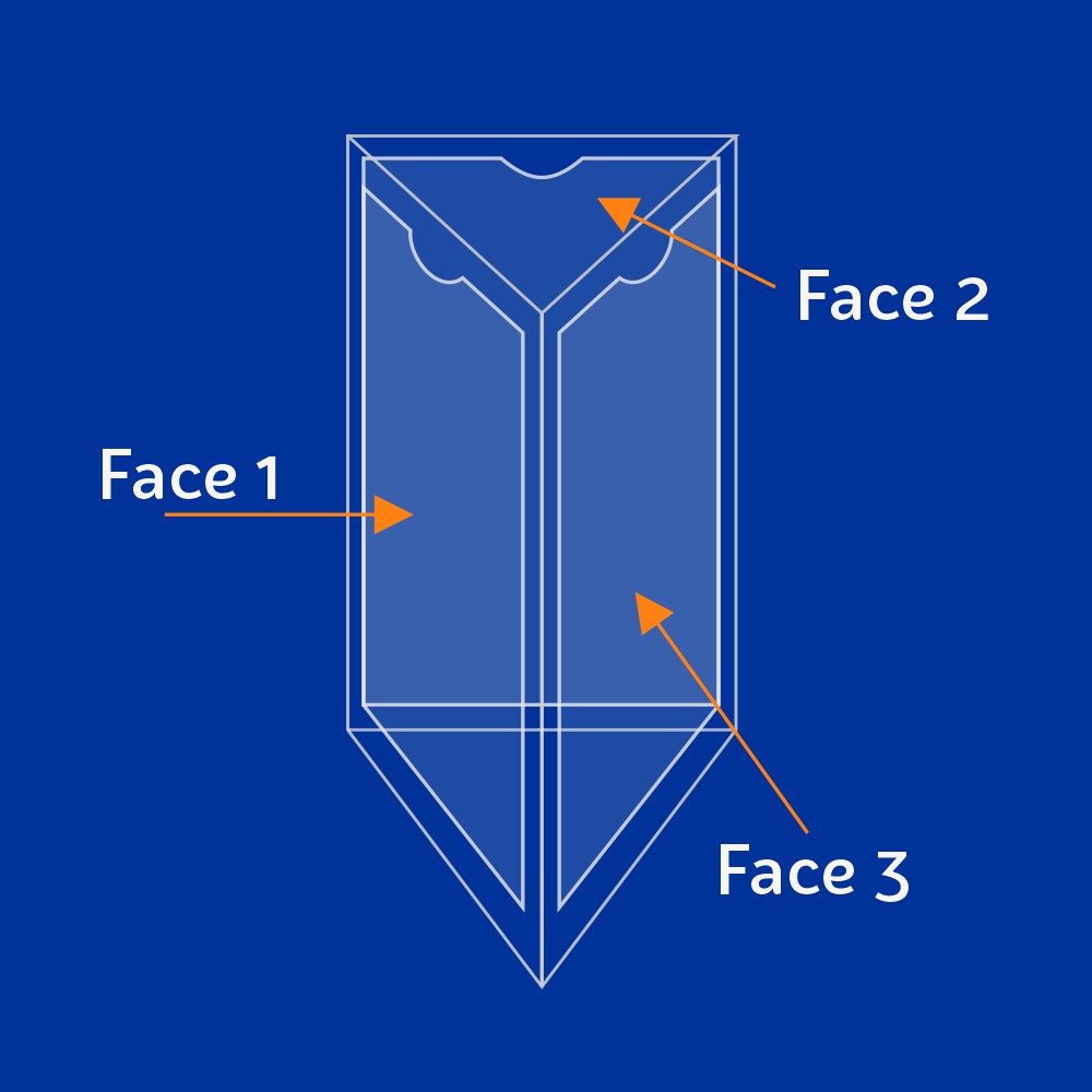 Display Triangular 3 Faces P/ Mesa / Porta Menu Eventos - Acrílico Center