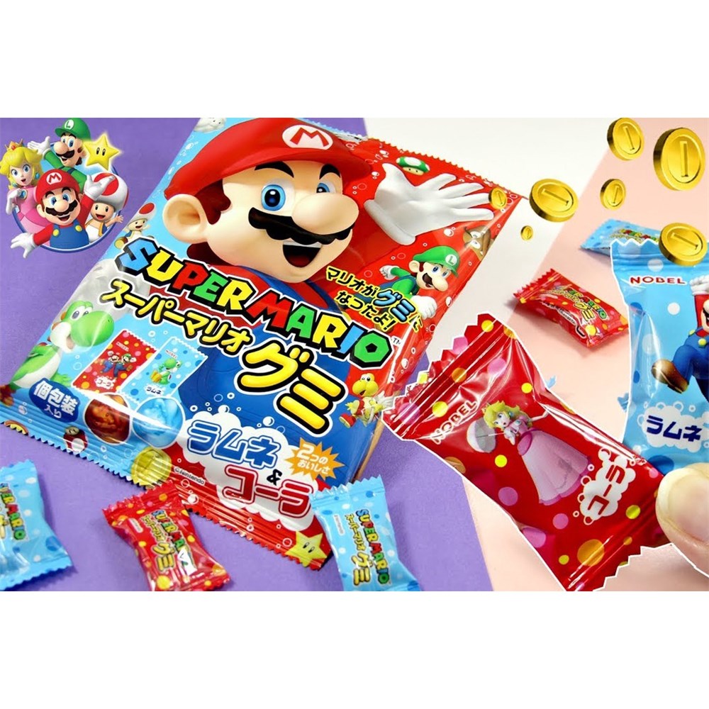 Bala Goma Super Mario sabor Coca Cola e Soda - Made In Korea Minas