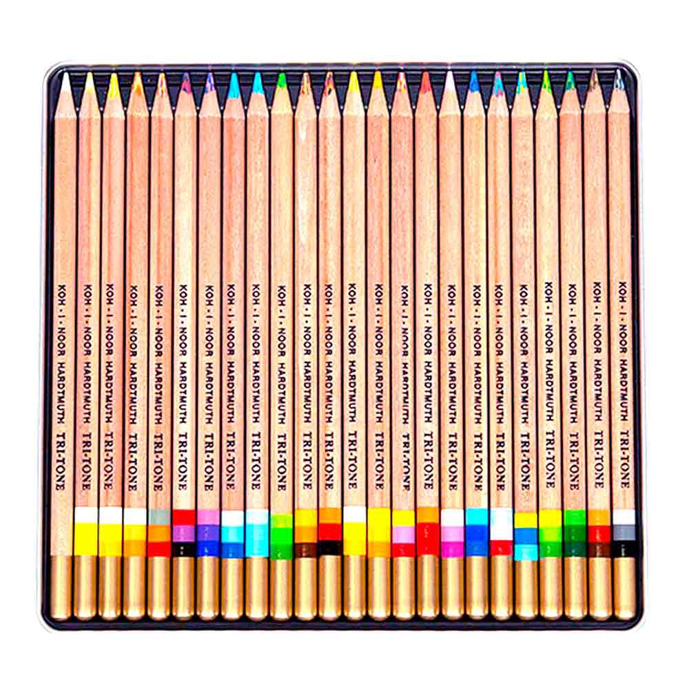 Lápis Multicolorido Koh-I-Noor Tri-Tone 24 Unidades - Artistika | Loja de Materiais Artísticos ...