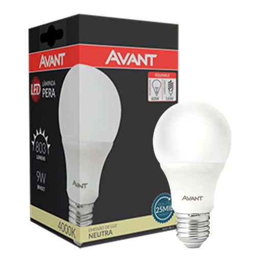 Lâmpada LED 9W Bivolt 4000K Avant - 3R Soluções Elétricas - Iluminando ...