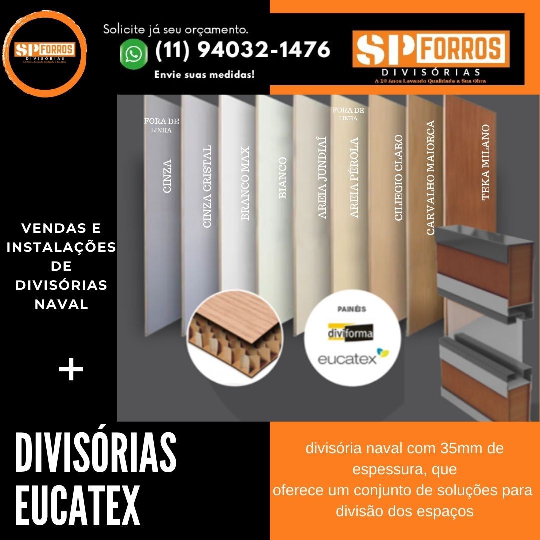 divisória eucatex-painel eucatex Branco-max 35mm x 1,20m x 2,11m ...