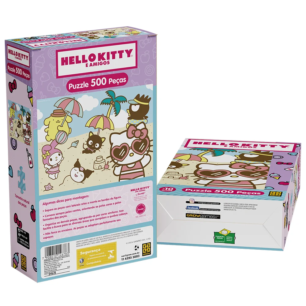 Quebra-Cabeça Hello Kitty e Amigos 500 Peças - Blanc Toys - Onde ...