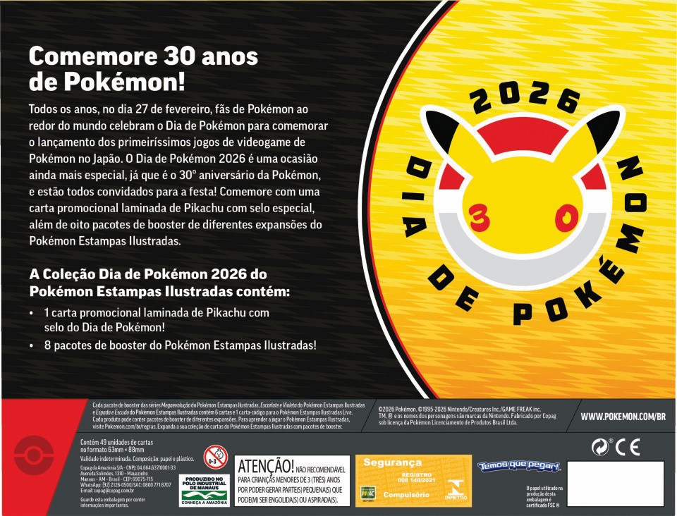 Box de 30 Anos de Pokémon - Coleção Dia de Pokémon 2026 - Blanc Toys ...