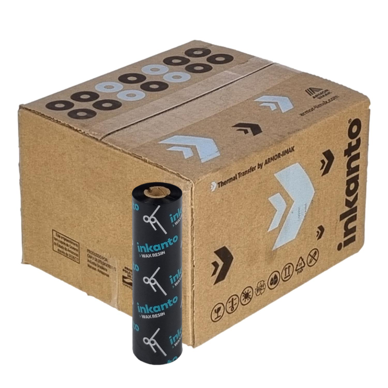 Ribbon 110x74 Misto Armor Inkanto APR1 Externo 1/2 pol para impressora ...