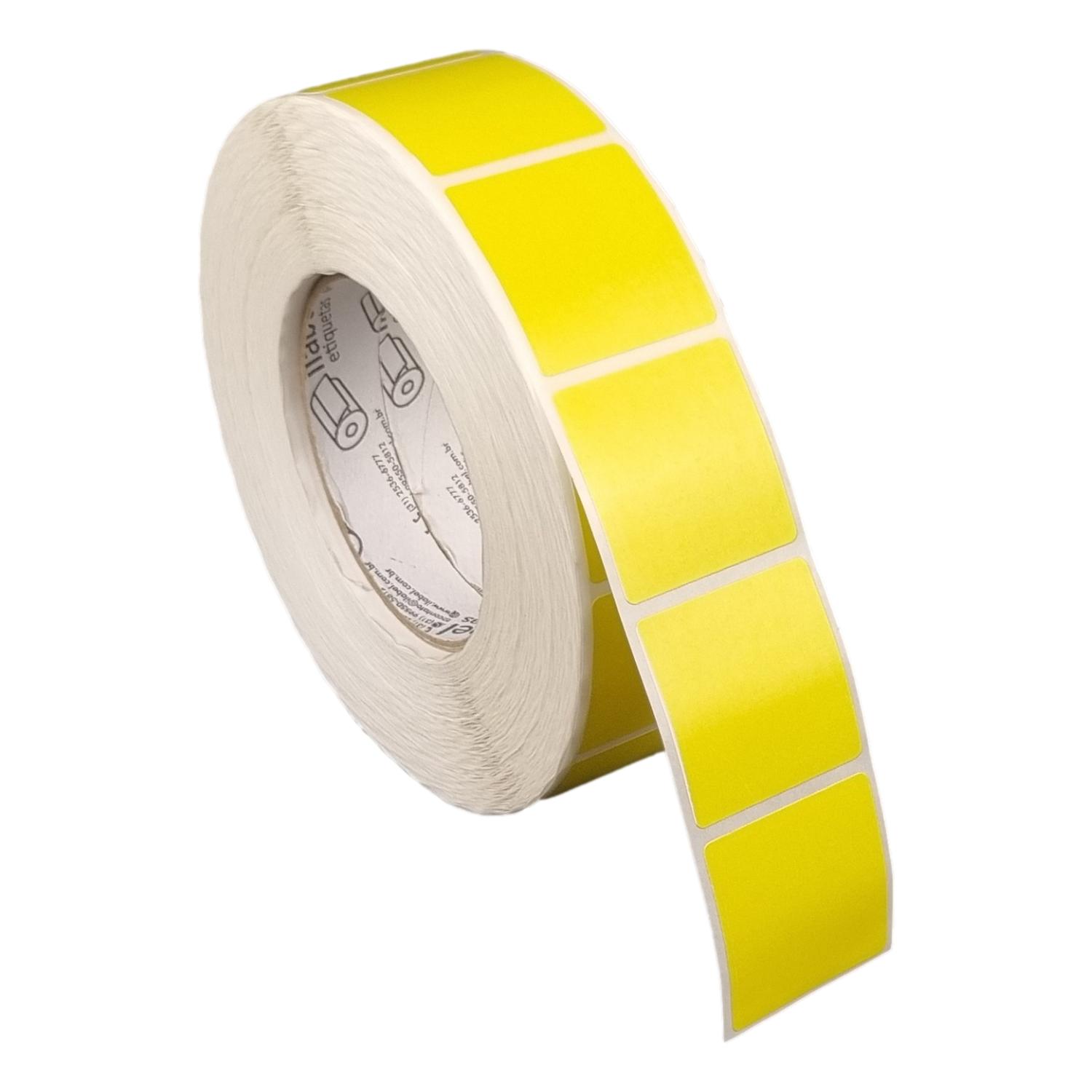 Etiqueta adesiva 40x40mm 4x4cm (1 coluna) BOPP p/ congelados Zebra ZT230 S4M - Rolo c/ 90m ...