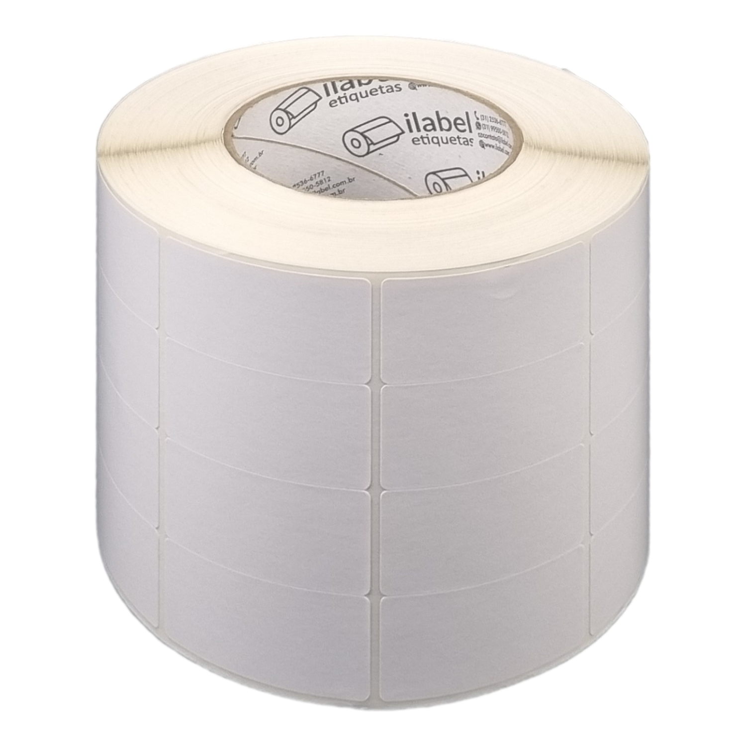 Etiqueta adesiva 26x54mm 2,6x5,4cm (4 colunas) Poliéster branco brilho ...