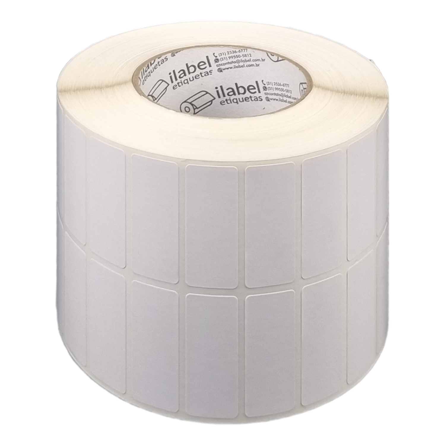 Etiqueta adesiva 50x20mm 5x2cm (2 colunas) Poliéster branco brilho p/ Zebra ZT230 S4M ZT410 Rolo ...