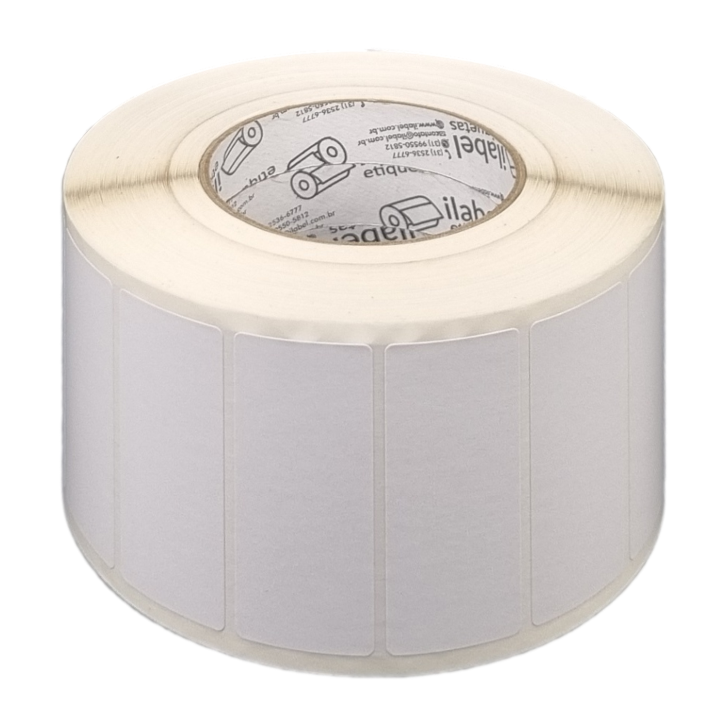 Etiqueta adesiva 70x30mm 7x3cm Poliéster branco brilho p/ Zebra ZT230 S4M ZT410 - Rolo c/ 2727 ...