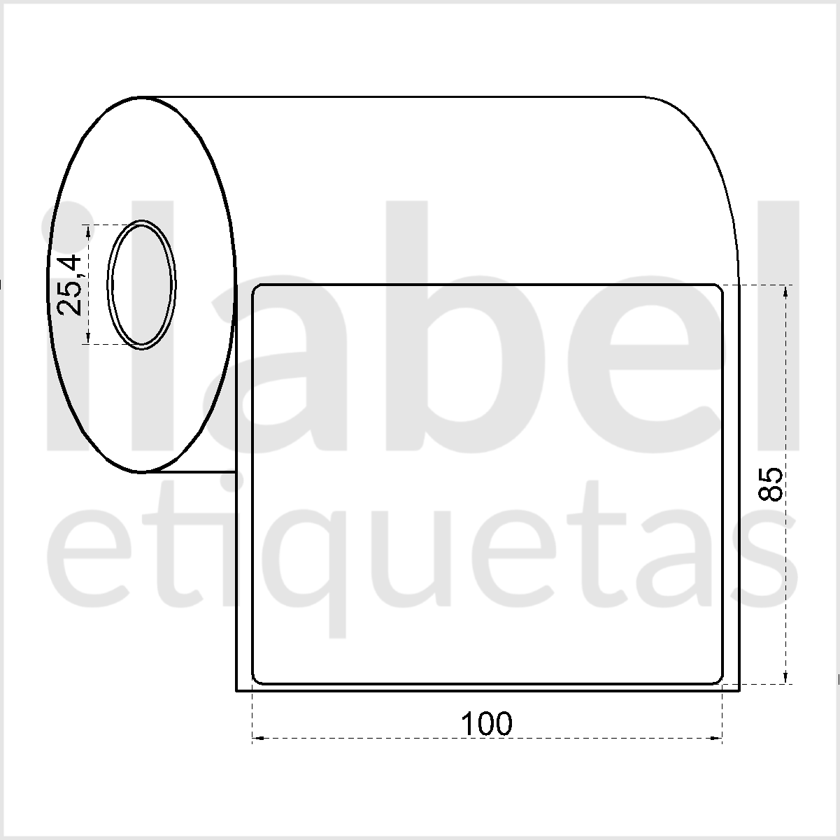 Etiqueta adesiva 100x85mm 10x8,5cm Poliéster cromo fosco p/ Zebra Argox ...
