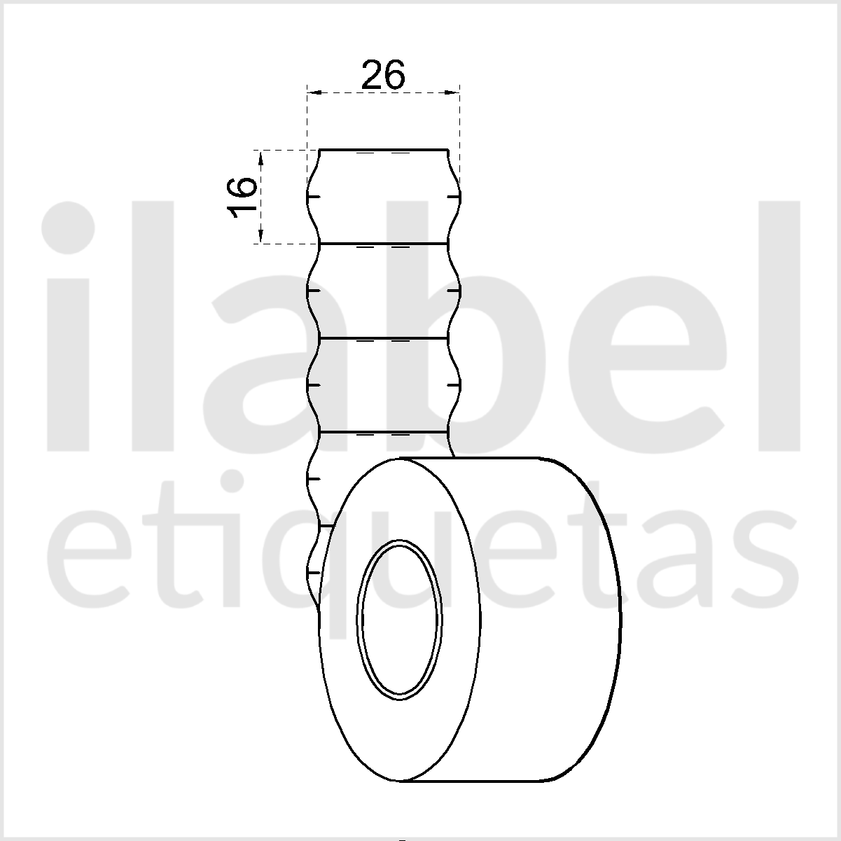 Etiqueta refil Etiquetadora Jolly JS16 (26x16mm ondulada) - 10 rolos ...