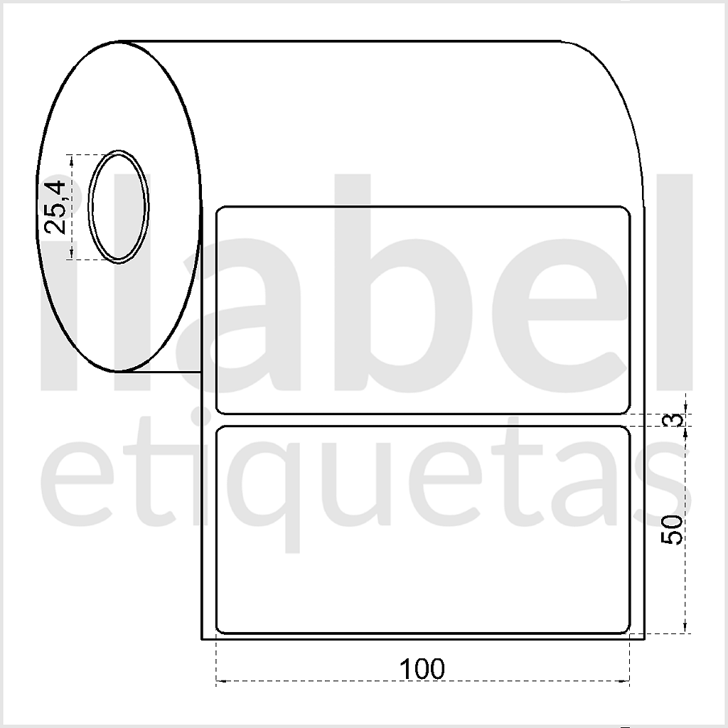 Etiqueta adesiva 100x50mm 10x5cm VOID prata fosco p/ Zebra Argox Elgin ...