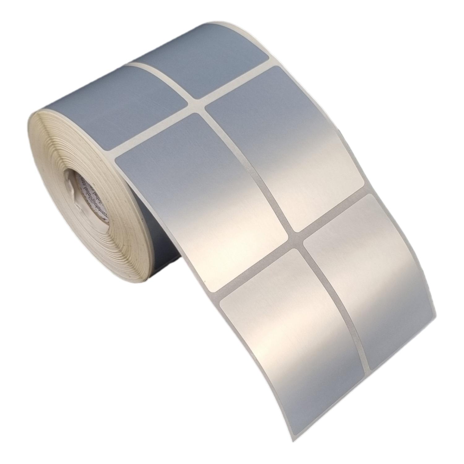 Etiqueta adesiva 40x60mm 4x6cm (2 colunas) VOID prata fosco p/ Zebra ...