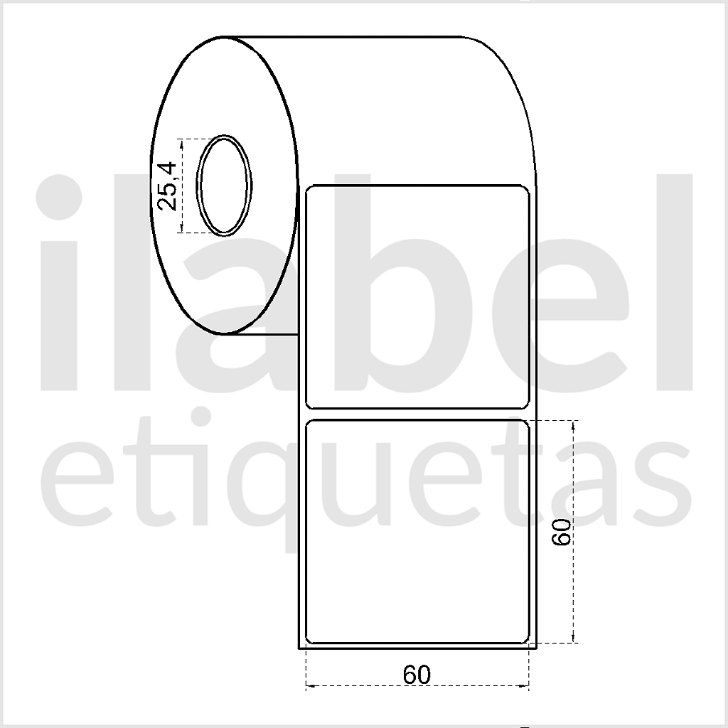 Etiqueta adesiva 60x60mm 6x6cm VOID prata fosco p/ Zebra Argox Elgin ...