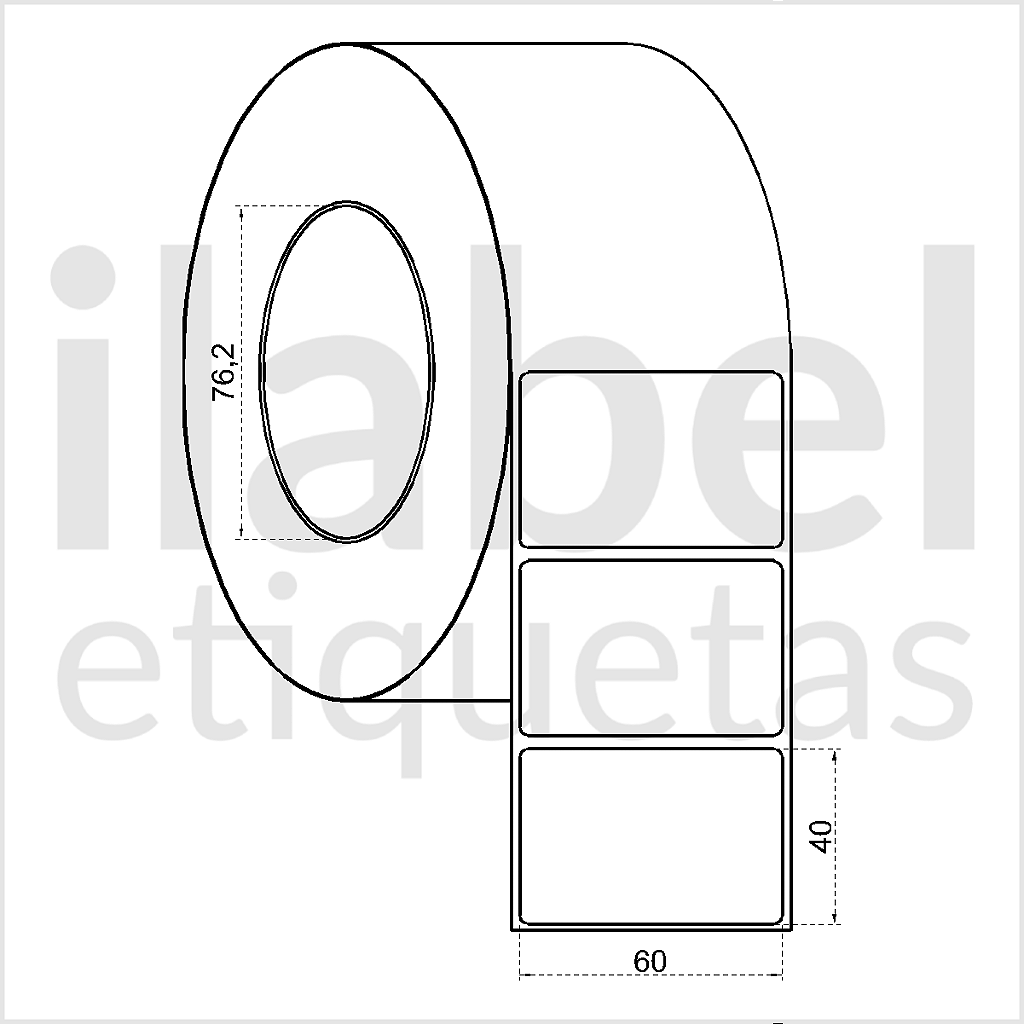 Etiqueta adesiva 60x40mm 6x4cm VOID prata fosco p/ Zebra ZT230 S4M ...