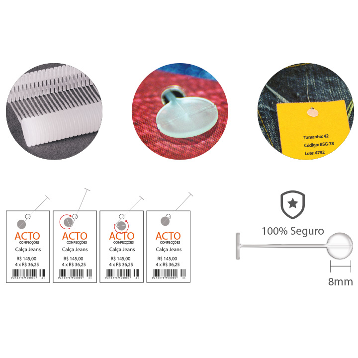 Pino plástico FIX PIN 100 Tamanho 40mm Cor Neutro - Caixa com 5000 ...