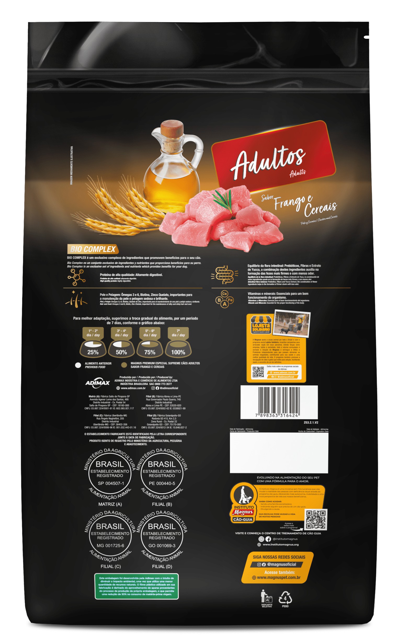 Magnus Premium Supreme Cães Adultos Sabor Frango E Cereais 2,5kg ...