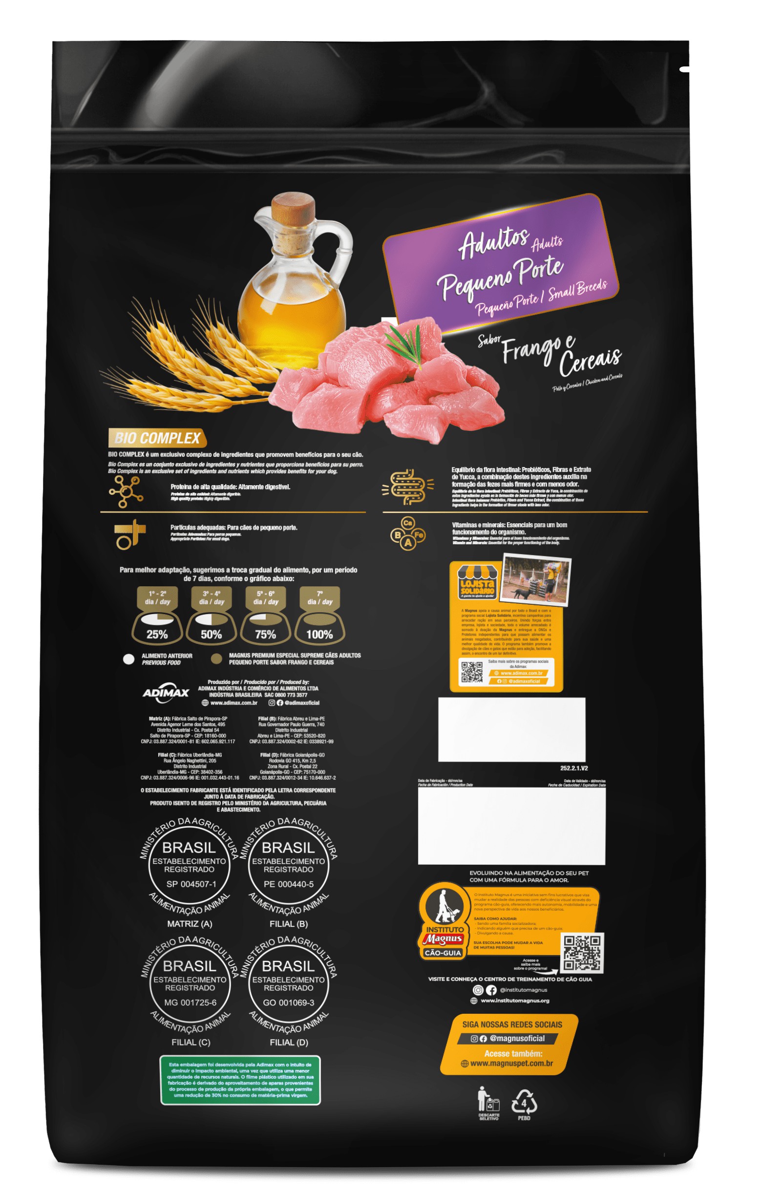 Magnus Premium Supreme Cães Adultos Pequeno Porte Sabor Frango E ...