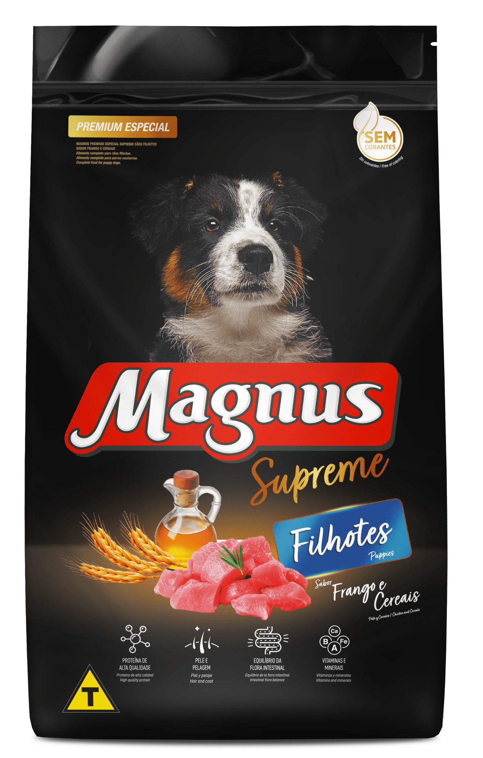 Magnus Premium Supreme Cães Filhotes Sabor Frango E Cereais 10,1kg ...