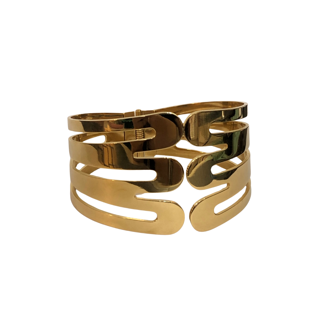 Bracelete de Aço Dourado Três Voltas 772P Daniela Curvelo - Daniela ...