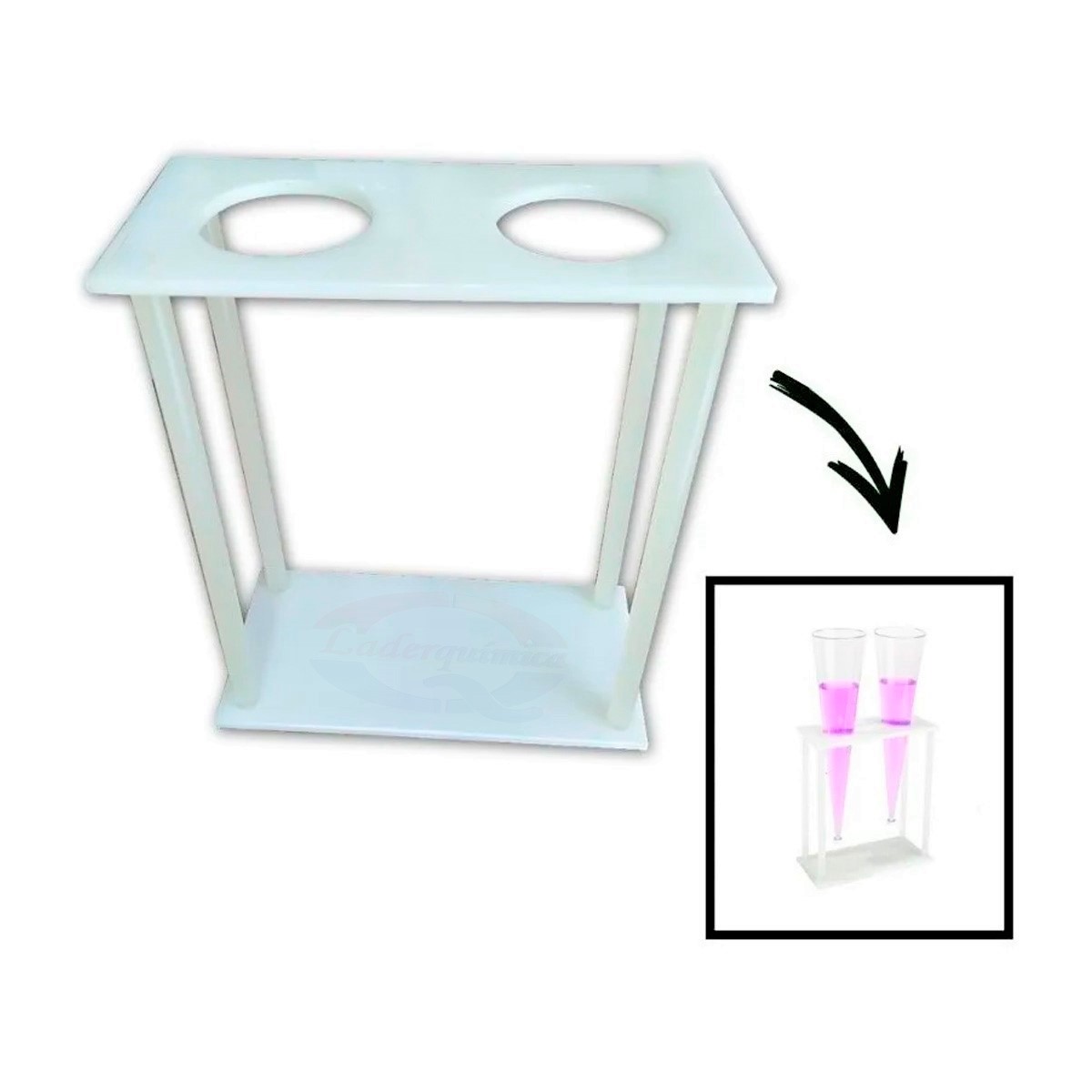 Suporte Para 2 Cones De Inhoff/Funis Em Polipropileno - Laderquimica ...