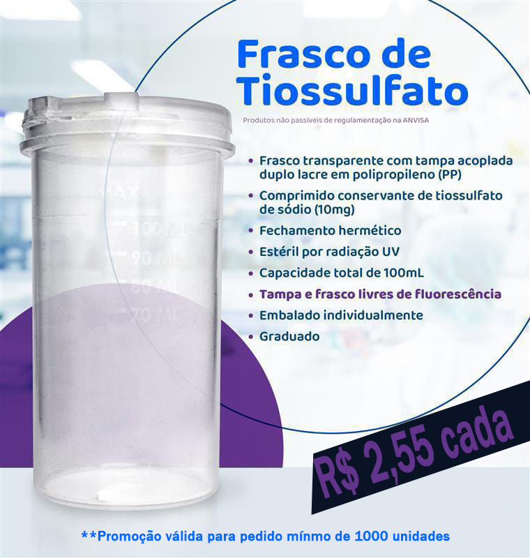 Kit Frasco Tiossulfato 100ml Estéril Para Coleta Com 15un ...