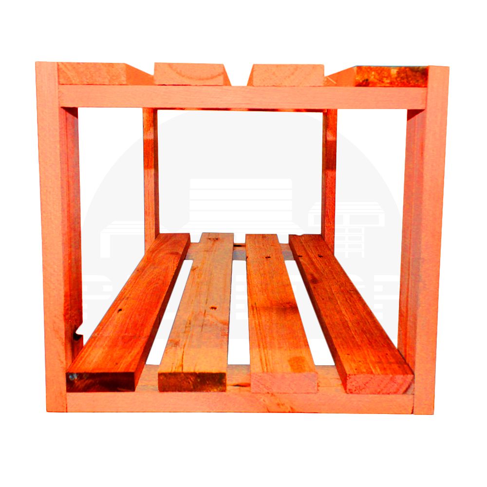 Sapateira Em Madeira Maciça para até 6 Calçados cor Mogno - Pallet SP