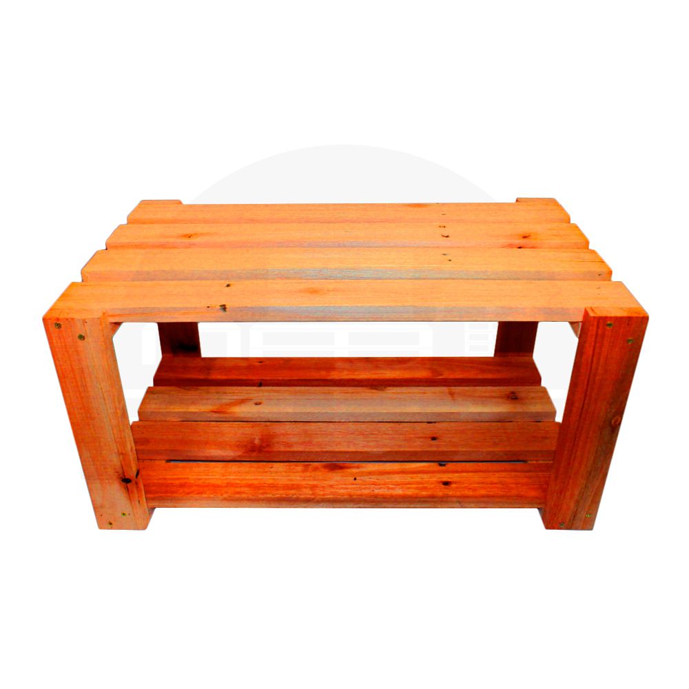 Sapateira Em Madeira Maciça para até 6 Calçados cor Mogno - Pallet SP