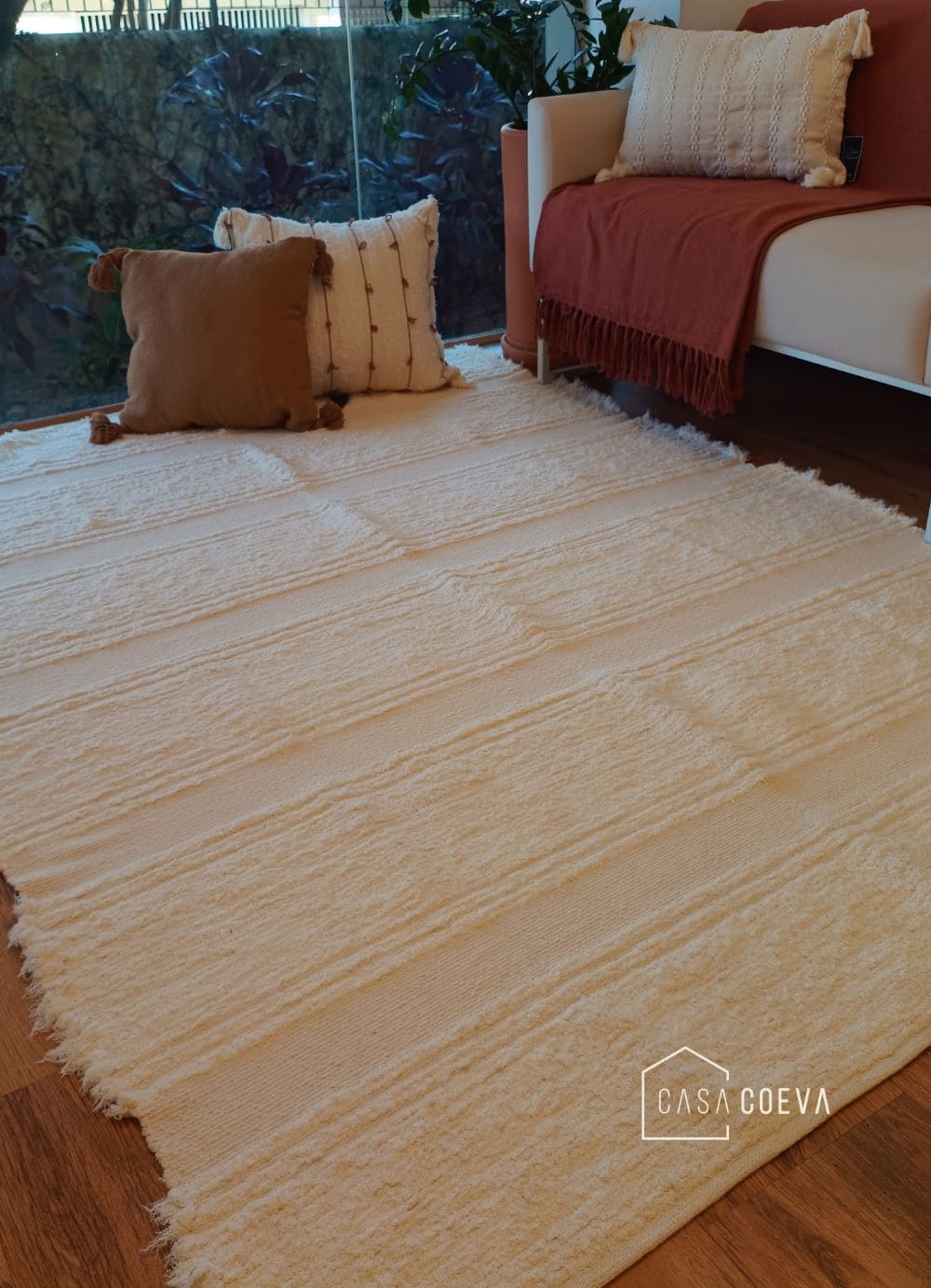 Tapete Peludo Algodão Sala Quarto Lines Max Cru 200 X 300 - Casa Coeva ...