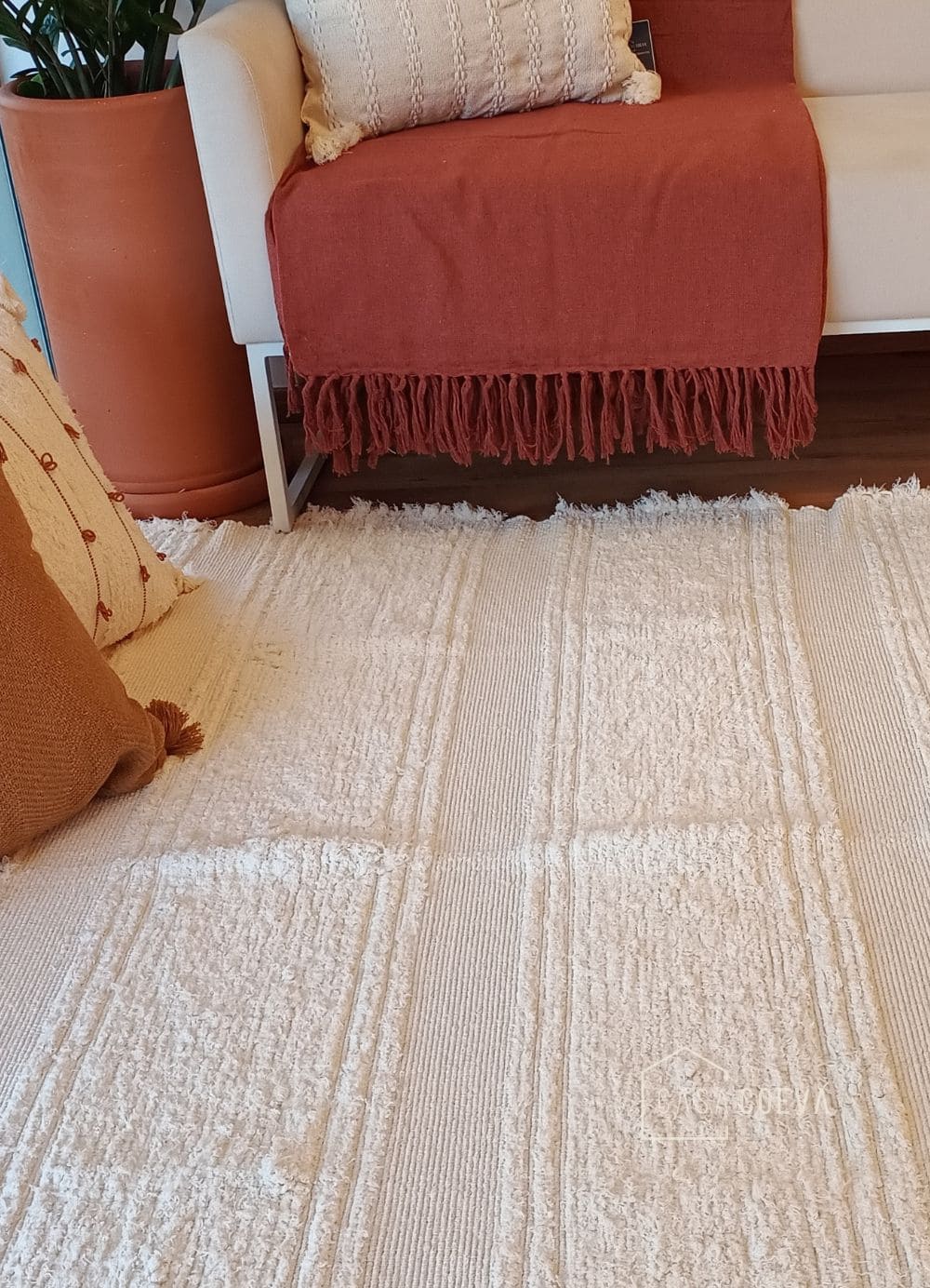 Tapete Peludo Algodão Sala Quarto Lines Max Cru 200 X 300 - Casa Coeva ...