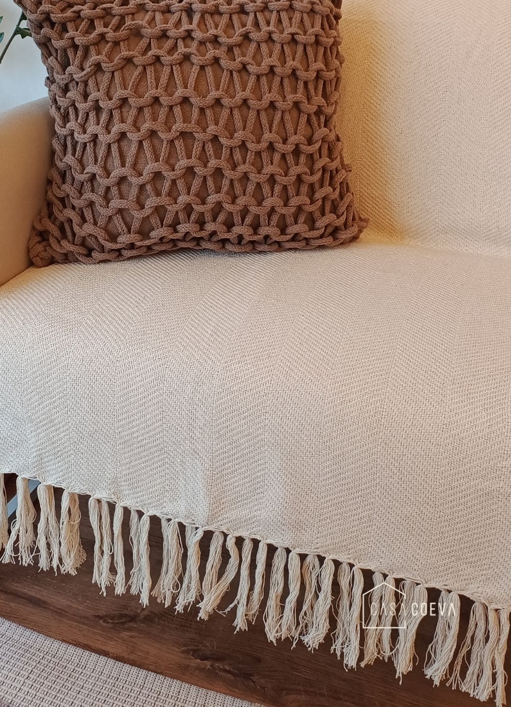 Manta Decorativa Tear Artesanal Prisma Branco Cru 120 x 180 - Casa ...