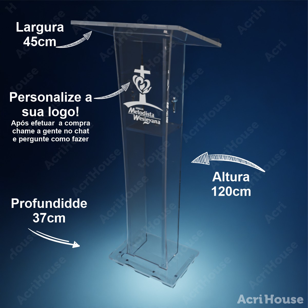 Púlpito de Acrílico Modelo Rute - Acrilandia Acrílicos