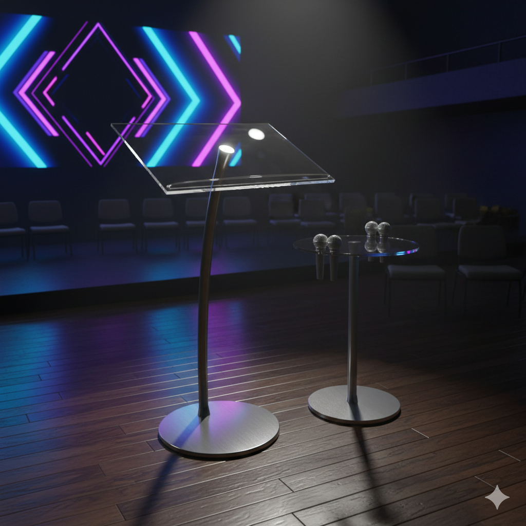 Púlpito em Inox Mod Hillsong -Acrilandia - Acrilandia Acrílicos