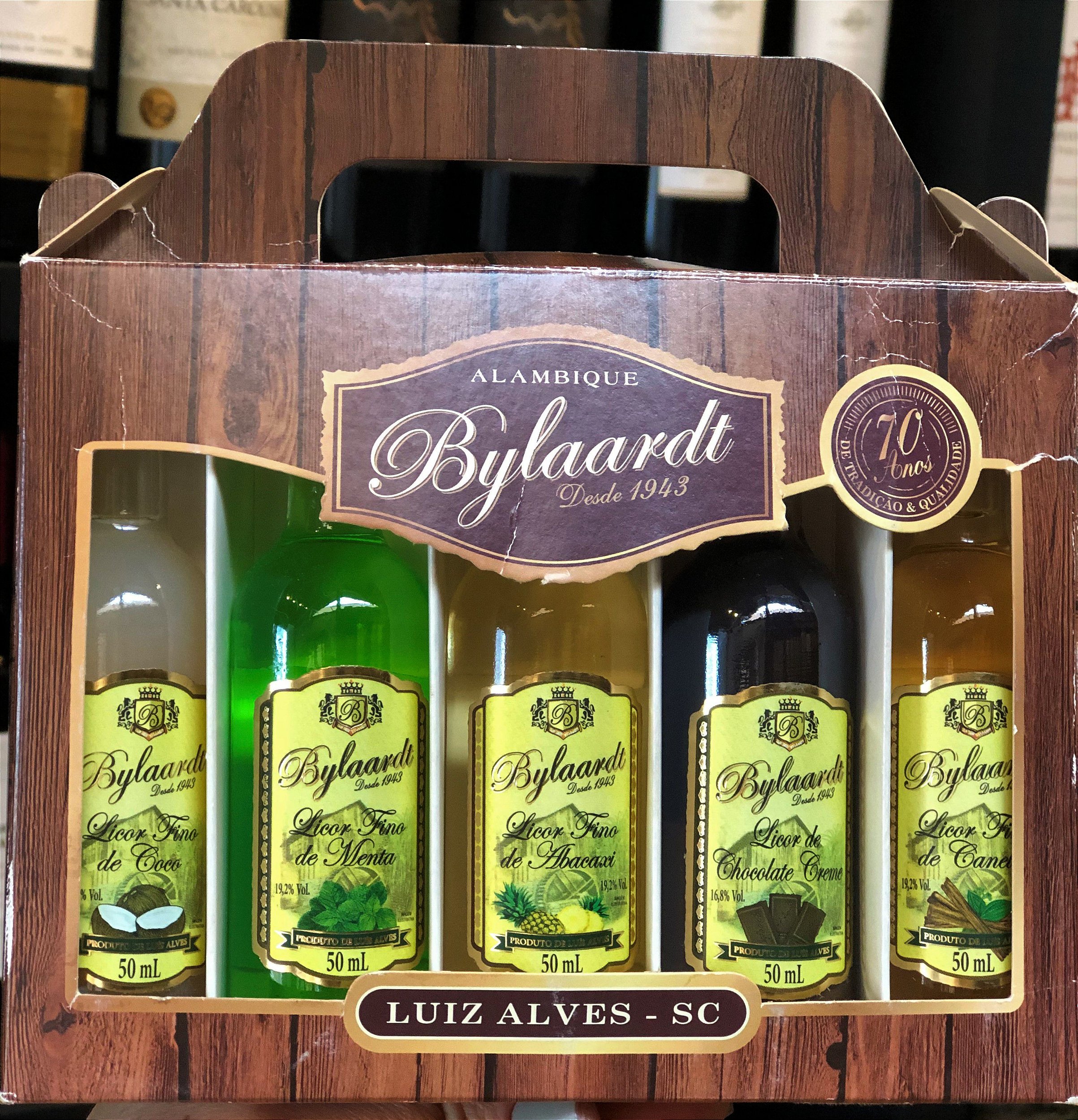 Kit 5 mini Licores 50ml cada Bylaardt - www.santaclarita.com.br