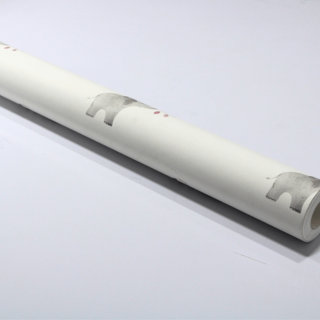 Papel de Parede Elefantes em Tom de Gelo Rolo com 10 Metros - Papel de ...