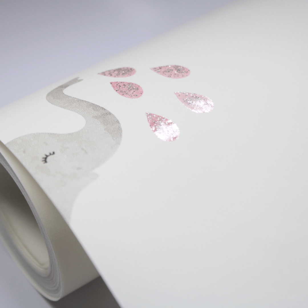 Papel de Parede Elefantes em Tom de Gelo Rolo com 10 Metros - Papel de ...