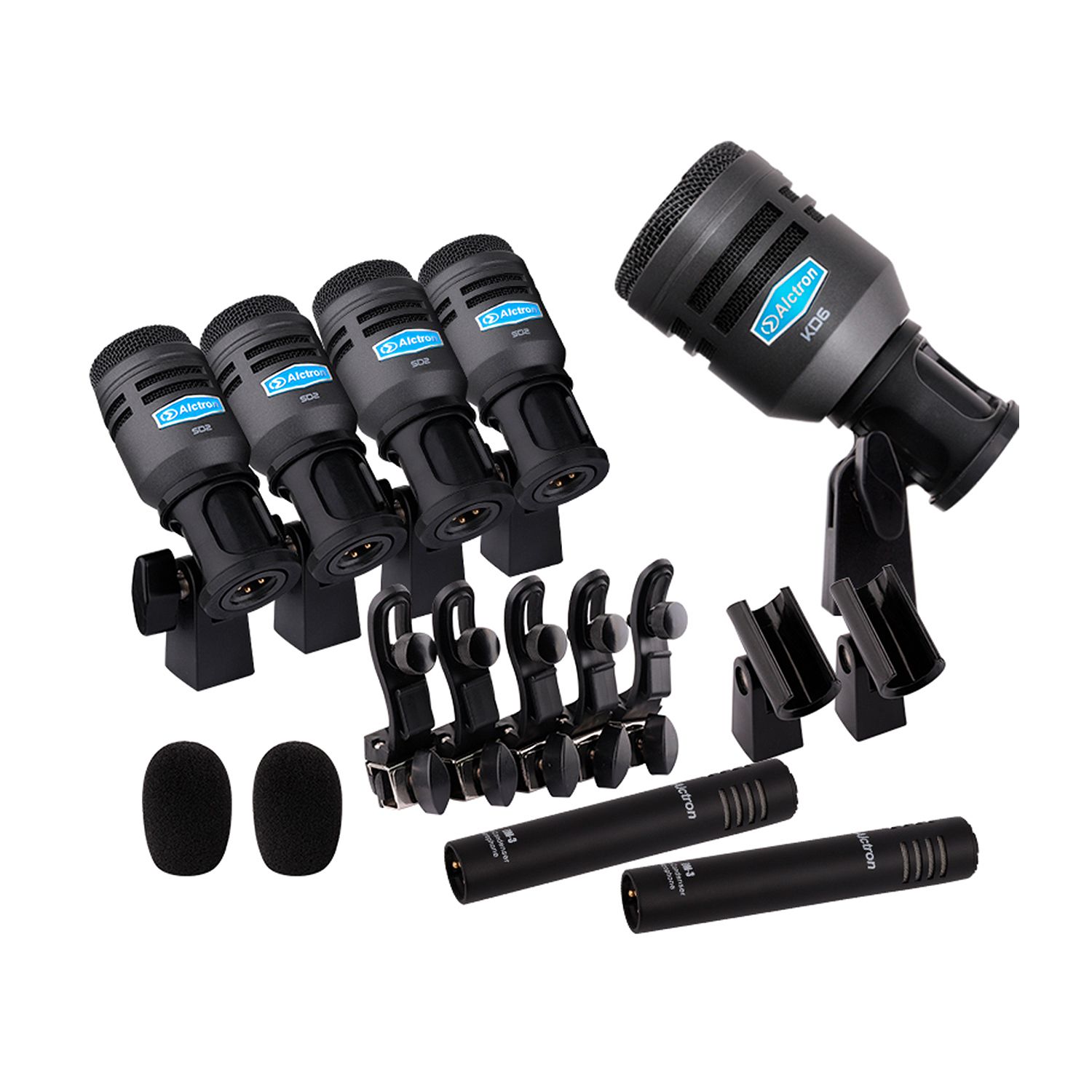 Kit de 7 microfones para bateria Alctron T8700II c/ maleta e acessório ...