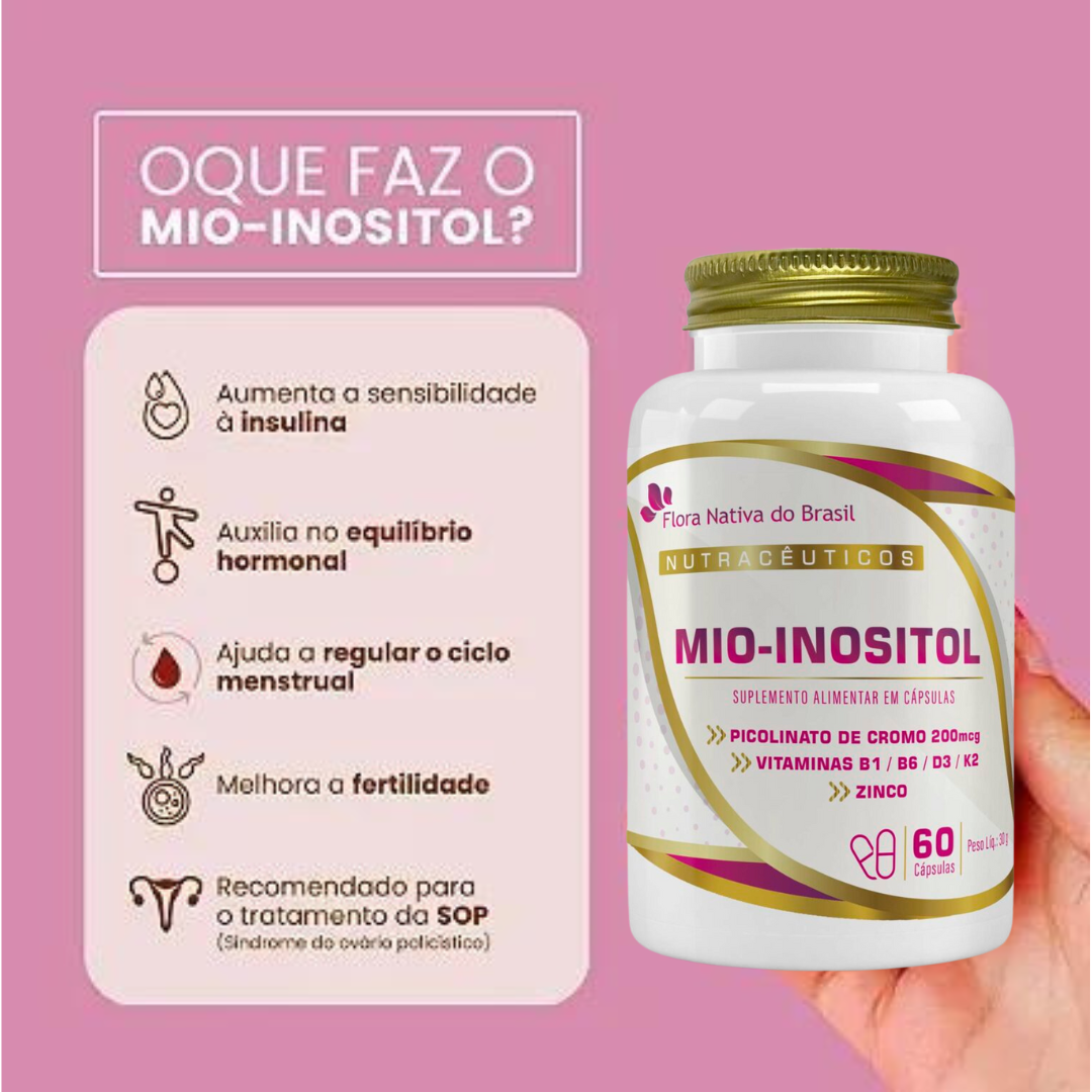 MIO-INOSITOL + VITAMINAS 500MG 60 CÁPSULAS - FLORA NATIVA - Natukura ...