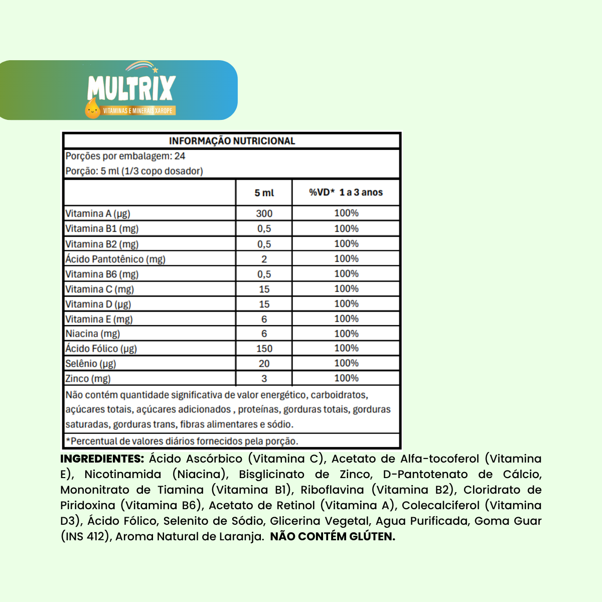 Multrix Kids Xarope Infantil A-Z 120ml (Sabor Laranja) - FloraNativa ...