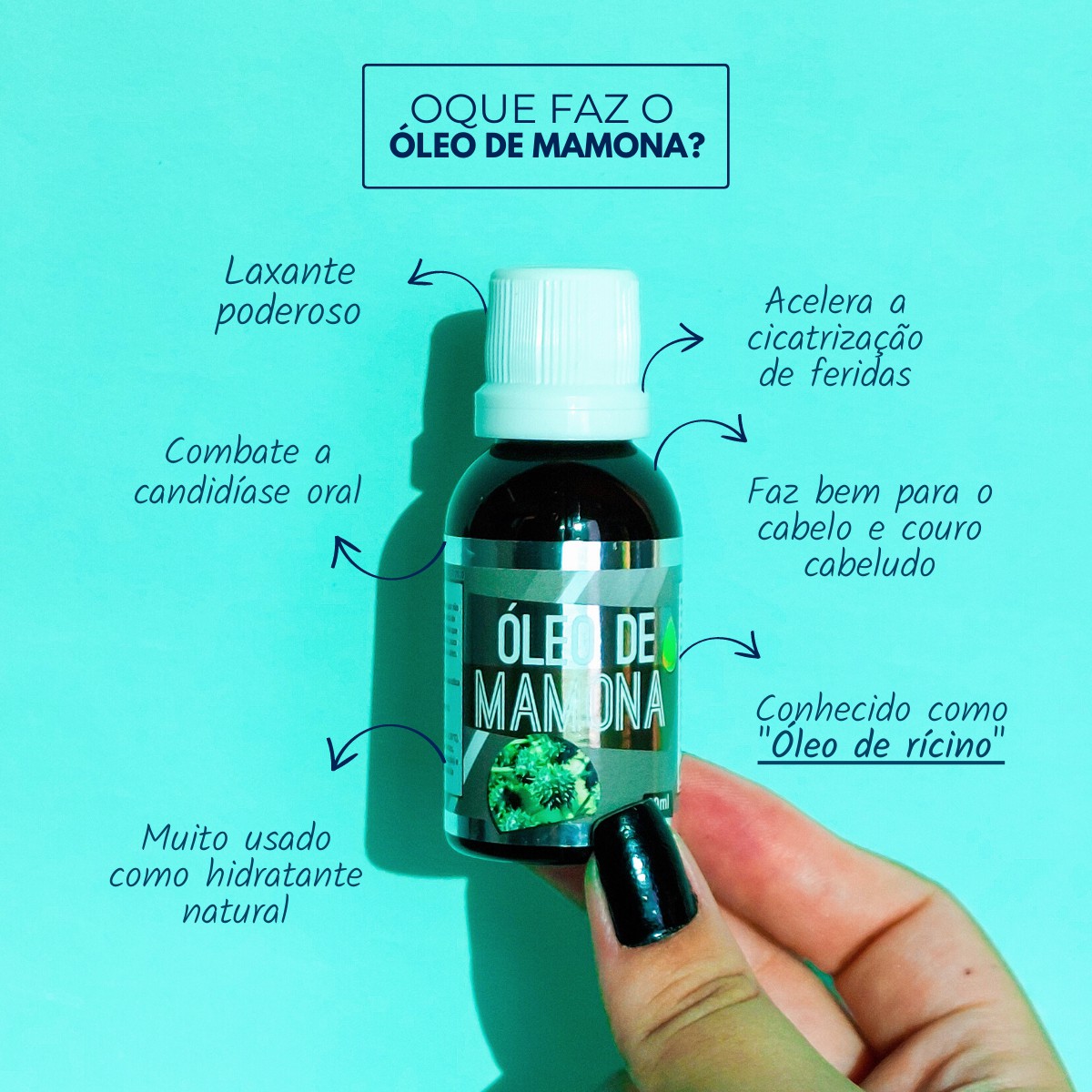 Óleo Vegetal de Mamona 30ml - EPA Naturais - Natukura Produtos Naturais