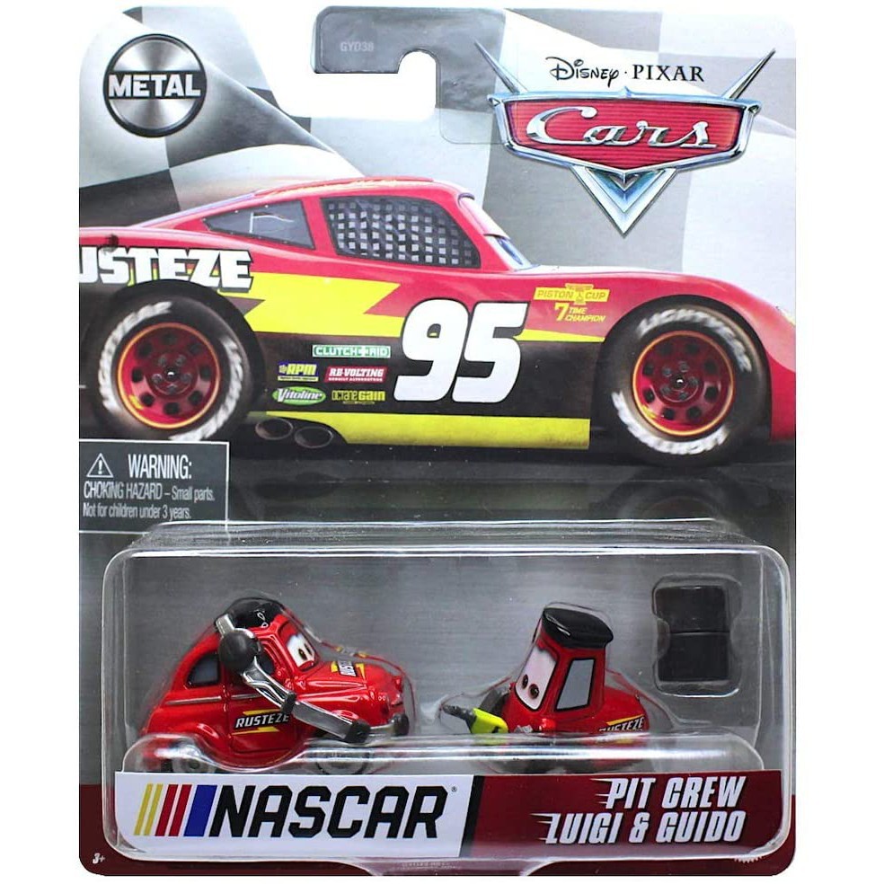 Disney Cars Pit Crew Luigi & Guido Nascar Rust-eze - Minicars Brasil