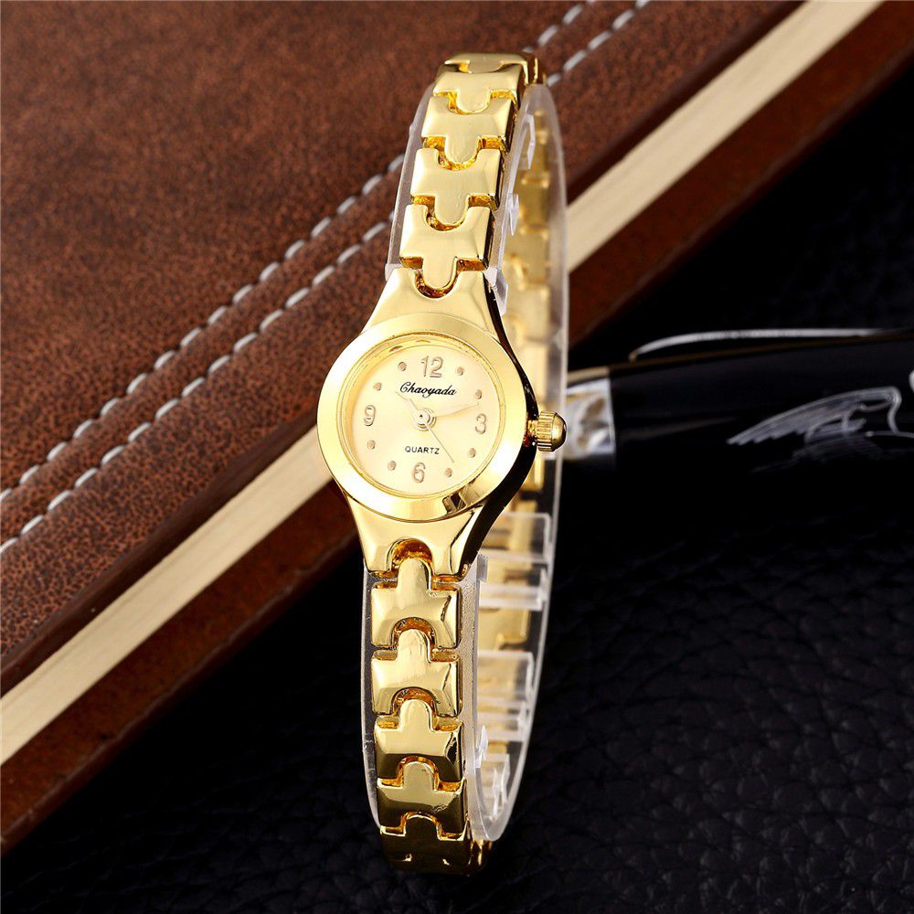Relógio Dourado Feminino De Pulso Minimalista Quartz Pequeno ...