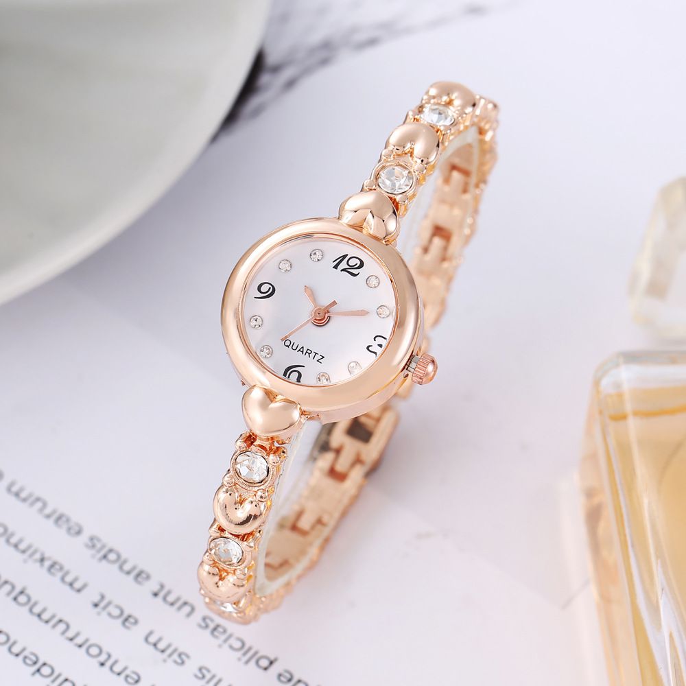 Relógio De Pulso Feminino Clássico Pequeno Quartz Com Pedras ...